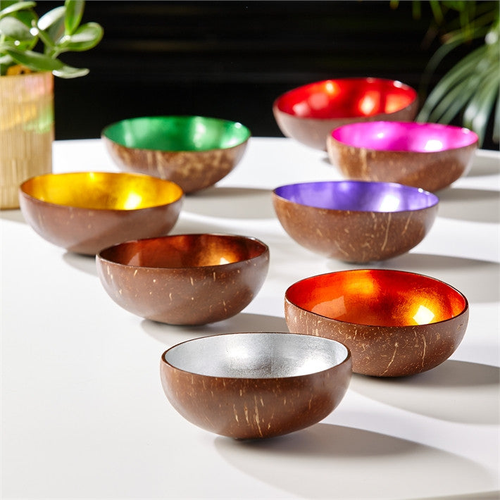 Tozai Home Shimmering Foil Lacquered Coconut Bowl - Set Of 16 – Modish ...
