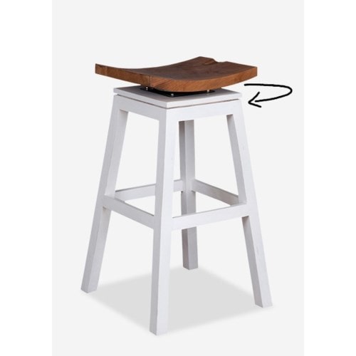 Organic Teak Wood Barstool-Solid White by Jeffan – Modish Store