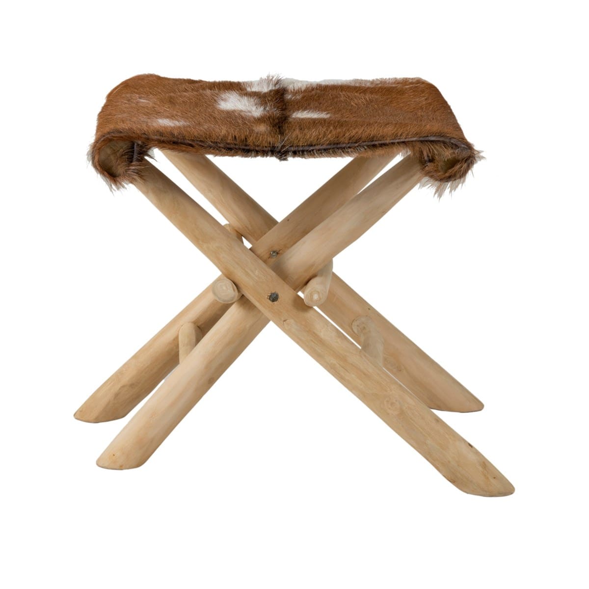 (LS) Safari Folding Natural Goat Hide Stool by Jeffan – Modish Store