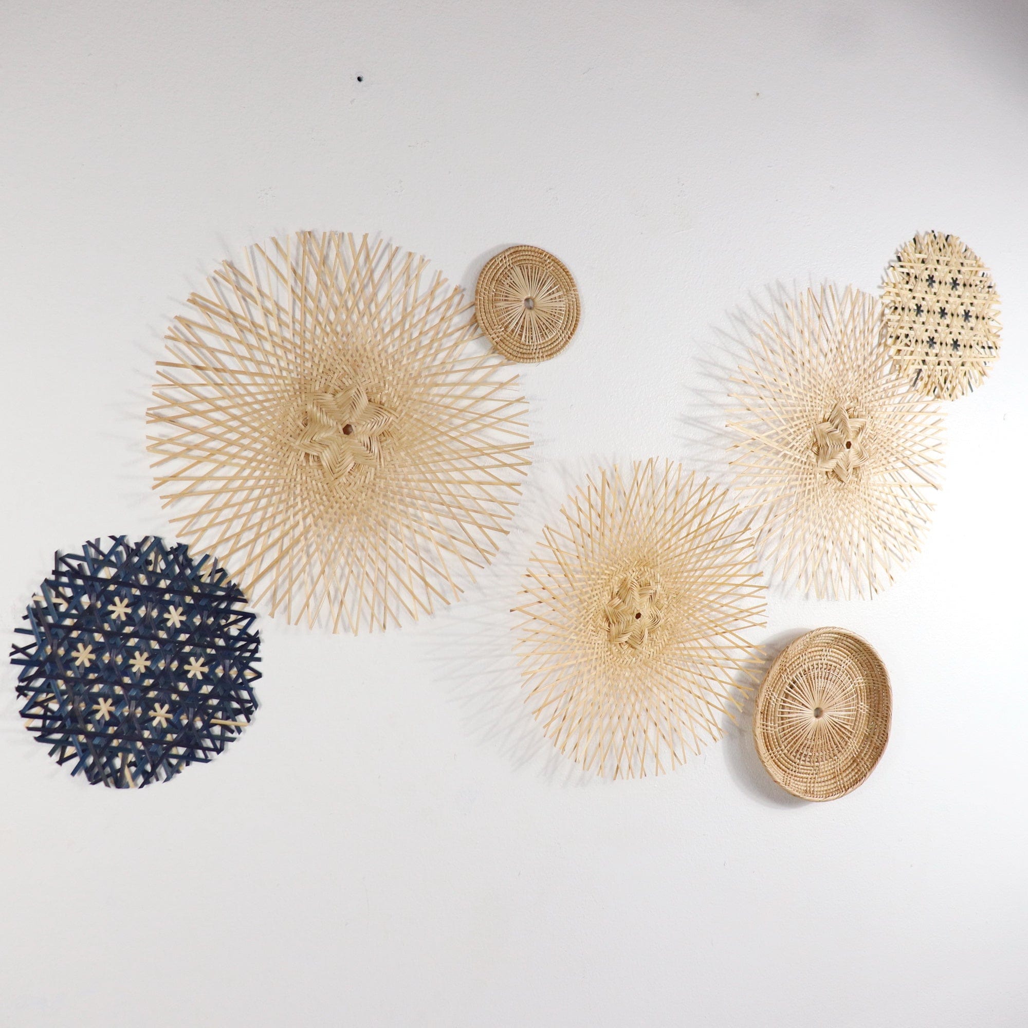 Lin La Da - Bamboo And Rattan Wall Hanging Decor Set Of 7 By Thaihome ...